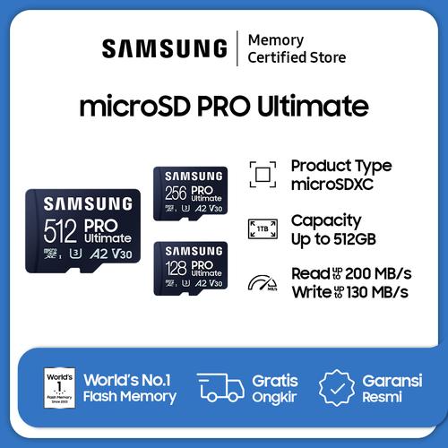 Promo Samsung microSD PRO Ultimate UHS-I - microSDXC - 128GB / 256GB / 512GB - 128GB - Jakarta ...