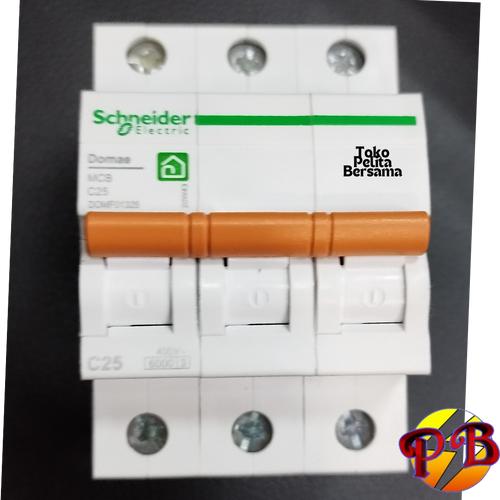 Jual MCB 25 Ampere 3P Schneider / MCB 25 Ampere 3 Phase Domae Schneider ...