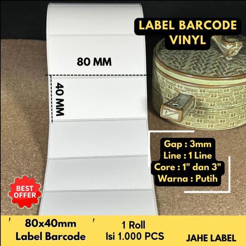 Jual LABEL STIKER VINYL 80X40 MM ISI 1000 PCS - 80x30 mm - Jakarta ...