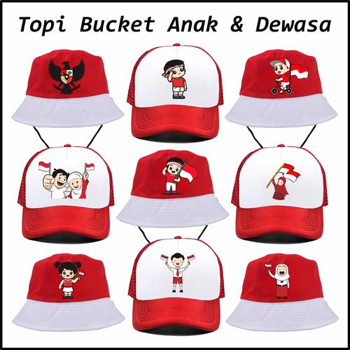Jual Topi Bucket Agustusan kemerdekaan Merdeka Dirgahayu Hut RI 17 ...