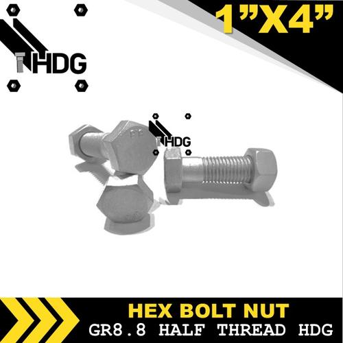 Jual HEX BOLT NUT GR8.8 HOT DIP GALVANIS 1 inchi X 4 inchi - Kab ...