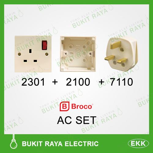 Jual Broco AC Set (Stop Kontak AC + OB Doos + Steker AC) 2301 2100 7110 ...