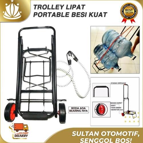 Jual BARU TROLI LIPAT PORTABLE TROLLEY GALON AIR BESI TROLEY ALAT ...