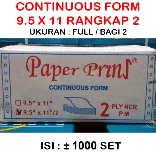 Jual KERTAS CONTINUOUS FORM PAPER PRINT 9.5 x 11 2 Ply ISI FULL ...
