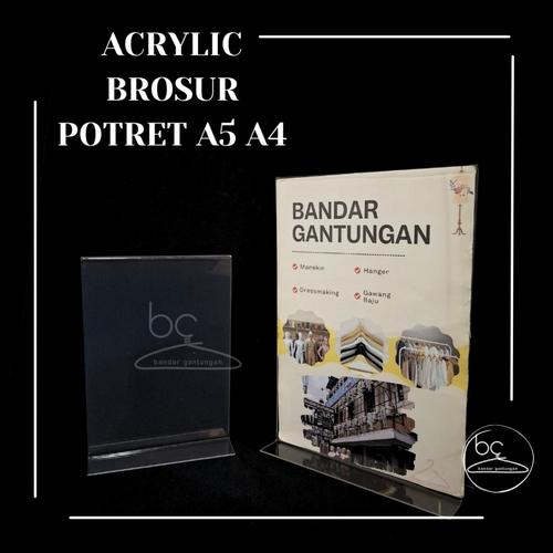 Jual Akrilik Brosur Potrait A4 dan A5 / Acrylic Tentcard A4 / Kualitas ...