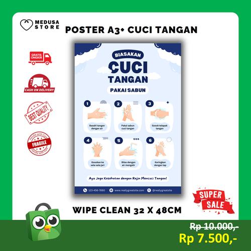 Promo POSTER EDUKASI / POSTER BELAJAR DAN SEKOLAH ANAK TEMA CUCI TANGAN ...
