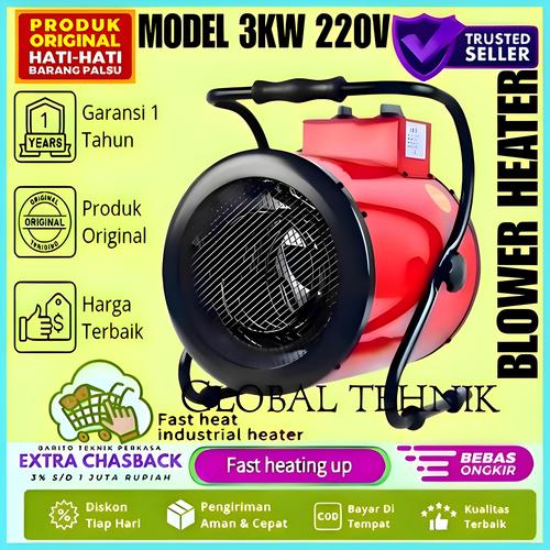 Jual blower pemanas 3kw 220 volt 1phase 3000 watt heater pemanas ...