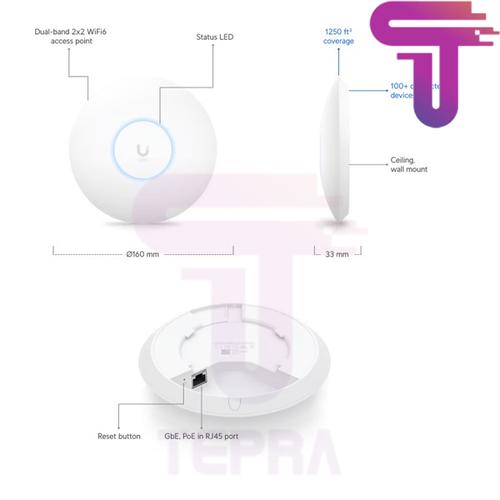 Jual Ubiquiti U6+ | Unifi U6 Plus Ceiling WiFi 6 2x2 MIMO Access Point ...