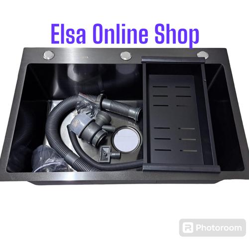 Jual Kitchen Sink MUYA 6845 Black Bak Cuci Piring 68x45 Hitam 1 lubang ...