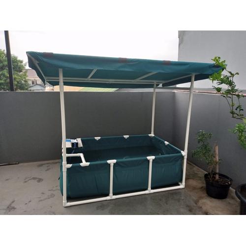 Jual Kolam Terpal Ukuran Custom 150x100x50 cm Plus Atap, Saluran Buang ...