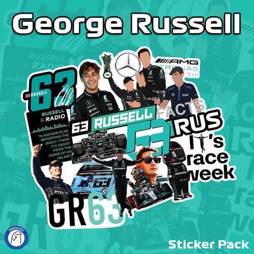 Promo Sticker Pack F1 George Russell stiker vinyl stikerglossyvinyl ...