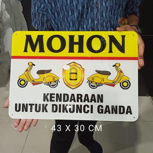 Jual Rambu Akrilik Sign Mohon Kendaraan Untuk Di Kunci Ganda - Kota ...