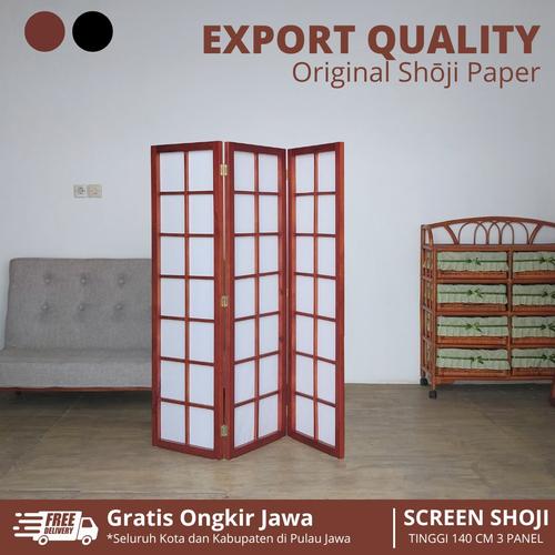 Promo Partisi Shōji 140 3P Natural Pembatas Ruangan Lipat Sekat Sketsel ...