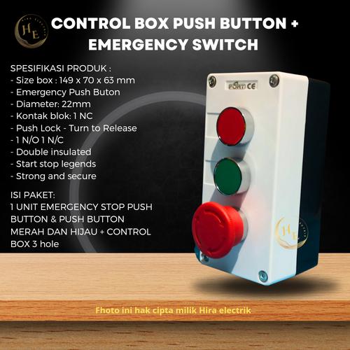 Jual Push button switch box no nc red green switches and emergency stop ...