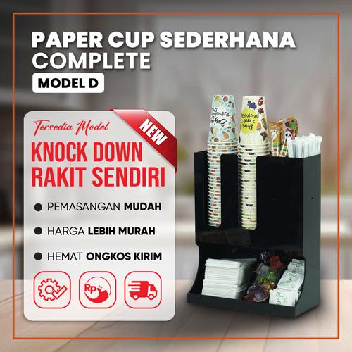 Jual Rak Akrilik Paper Cup Holder Sederhana Complete Model D ...