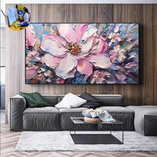 Jual lukisan kanvas bunga tekstur besar Hiasan dinding modern minimalis ...