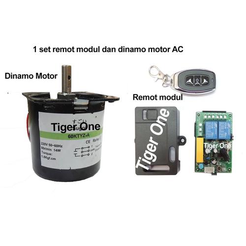Jual 1 Set Remote Modul Motor AC Maju mundur 220V dan Gear Gearbox ...