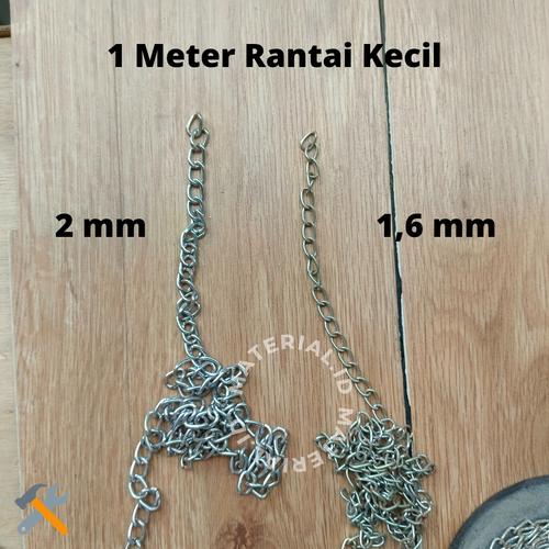 Jual Rantai Besi 1,6 MM 2 mm Galvanis Kecil Dijual Per 1 Meter / Rantai ...