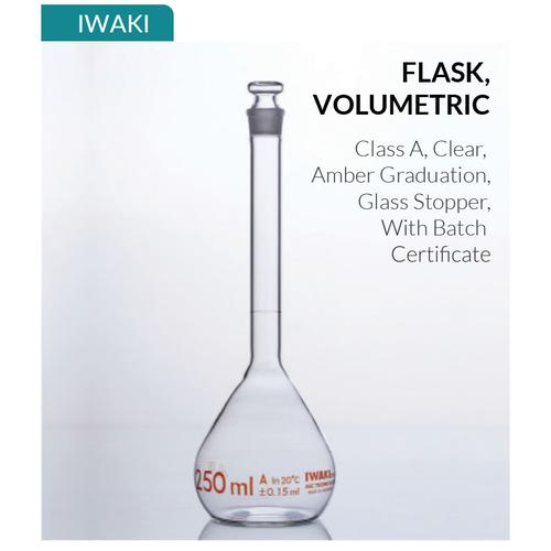 Jual FLASK VOLUMETRIC 1000mL Class A, Clear, Glass Stopper. Amber Graduation. Labu Ukur. IWAKI ...