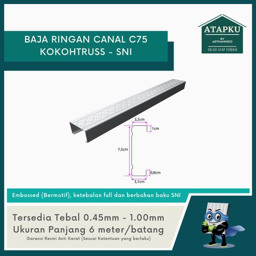 Jual RANGKA BAJA RINGAN KOKOH TRUSS CANAL C 75 75 TEBAL 0.45 0.5 0.55 0.6 0.65 0.7 0.75 FULL - 0 ...