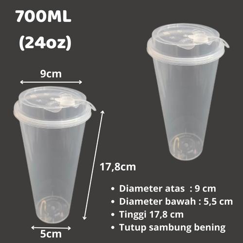 Jual Spesial Bulan Ini Gelas Plastik Pp Cup Injection 14Oz 16Oz 24Oz / Termasuk Tutup / 380Ml ...