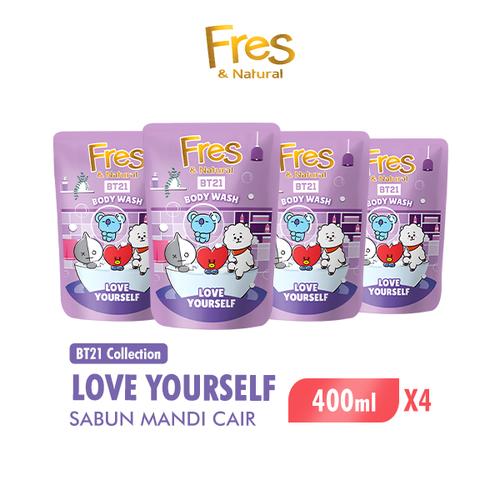 Jual Fres And Natural Sabun Mandi Cair BT21 Love Yourself 400 ml x 4 ...