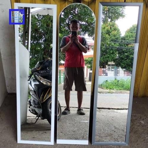 Jual Cermin standing cermin full body minimalis putih modern 35x125cm ...