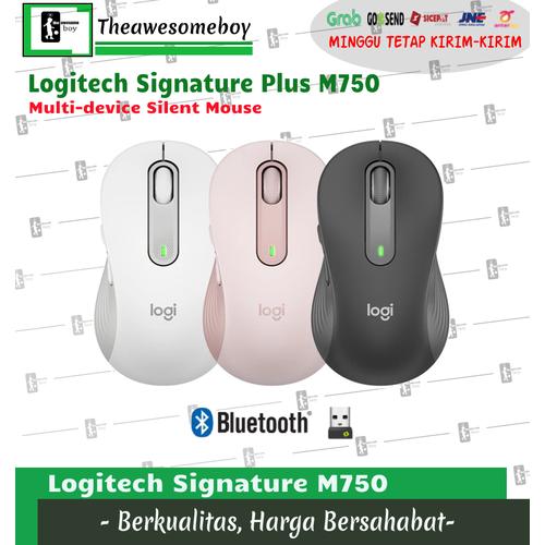 Promo Logitech Signature Plus M750 Multi-Device Silent Mouse Bluetooth Wireless Flow - Black ...