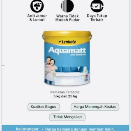 Jual CAT TEMBOK LENKOTE AQUAMATT 5 L DAN 25 L - Kota Pekanbaru - Toko ...