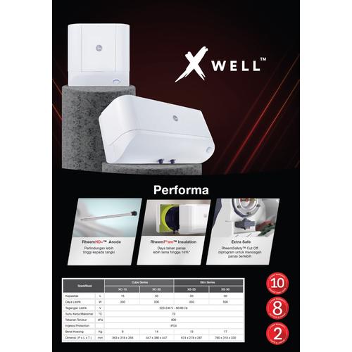 Jual Rheem X Well Electric Small Storage XS 30 (Slim Series) - Kota ...