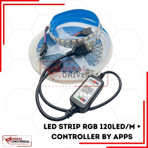 Jual LED STRIP RGB + CONTROLLER MENGGUNAKAN APLIKASI, BISA DIPOTONG ...