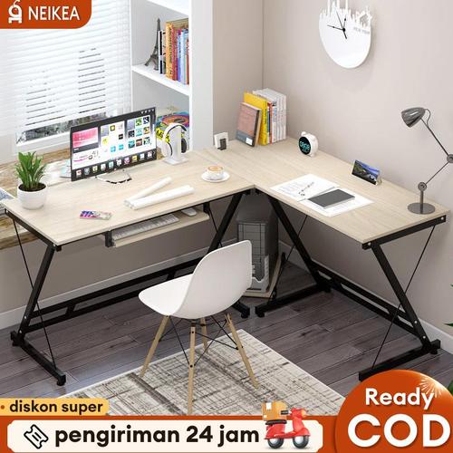 Jual Meja Serbaguna L Meja Kantor Meja Kerja Meja Belajar L Shaped Desk ...