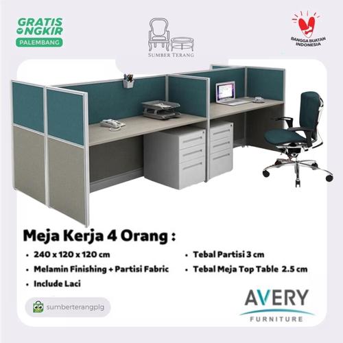 Jual Meja Kantor Partisi 4 orang Workstation 4 staff Office Desk ...