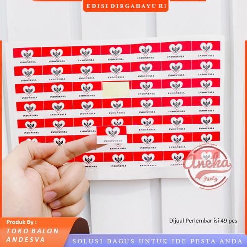 Jual sticker pipi merah putih / sticker pipi bendera Indonesia / stiker ...