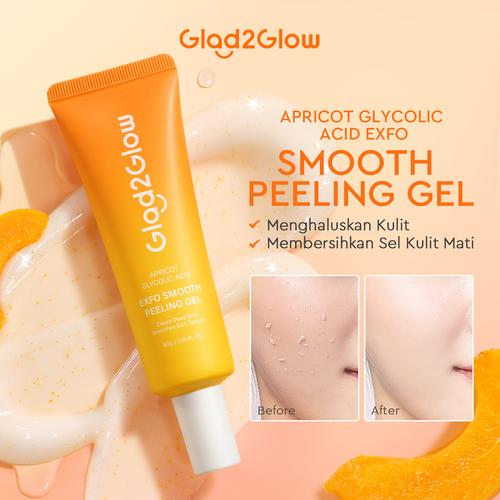 Jual [New Launch] Glad2Glow Apricot Glycolic Acid Exfo Smooth Peeling Gel 50ml Exfoliasi ...