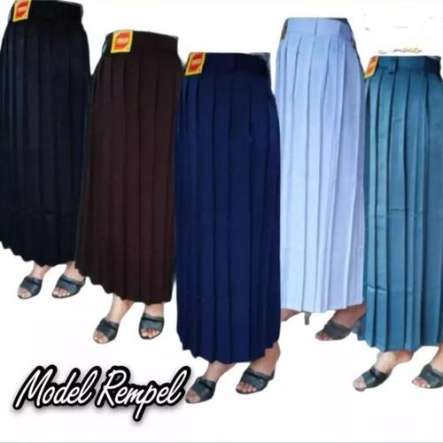 Jual Rok Smp Panjang Rok Rempel Smp Sma Panjang Biru Hitam Putih Coklat ...