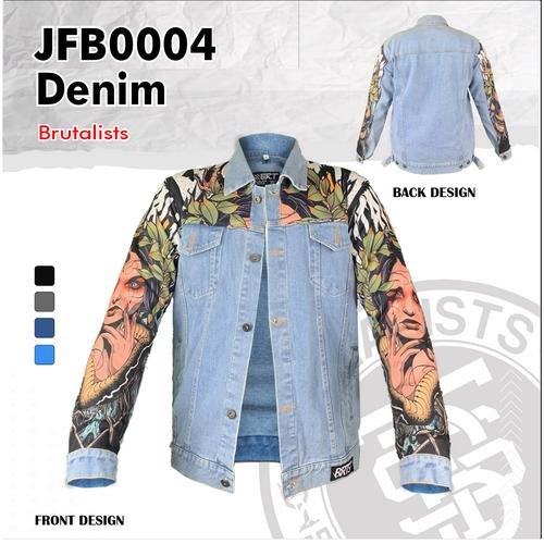 Jual Jaket Jeans Pria Wanita Denim Jacket Disko Full Printing JFB-0004 ...