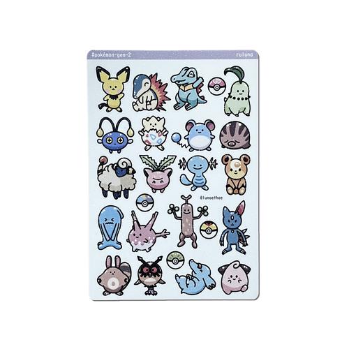 Jual #Pokemon-Gen-2 Sticker Sheet Original Design Stiker Bujo Scrapbook ...