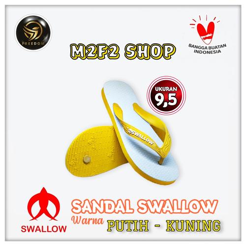 Jual Sandal Jepit Classic Swallow Putih Kuning | Ukuran Nomor 9½ (Harga ...