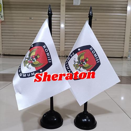 Jual tiang kayu meja+bendera KPU - Jakarta Pusat - Sheraton Advertising ...