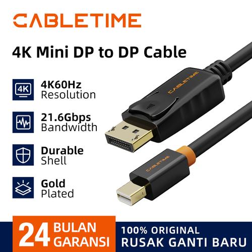 Promo CABLETIME Kabel Mini DisplayPort DP to DP 4K 60Hz Mini DP to DP ...