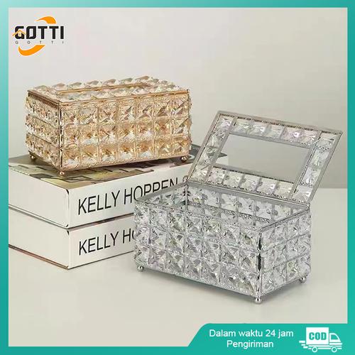 Promo Kotak Tisu Crystal /Gold Tempat Tisu Kristal /Luxury Tissue Box ...