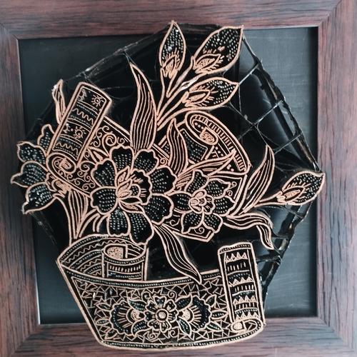 Jual Alat cap batik vintage Bahan tembaga dan besi Motif bunga ...
