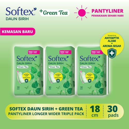 Promo Pantyliner Softex Daun Sirih + Green Tea Longer & Wider 30s x 3 ...