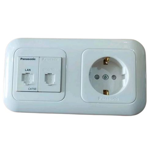 Jual Panasonic STOP KONTAK CP + SOCKET DATA LAN CAT 5E + TELEPON - Kota ...