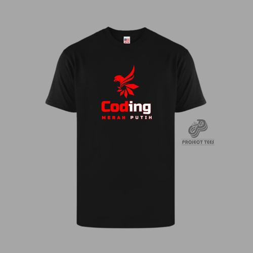 Jual kaos Hitam polos logo CODING MERAH PUTIH - Jakarta Pusat - Otak Juara | Tokopedia