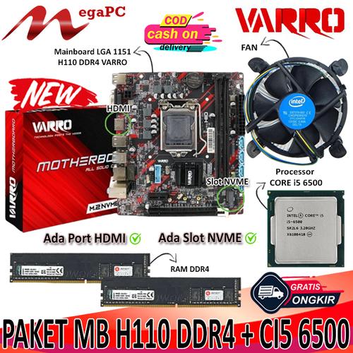 Jual PAKET 1151 MAINBOARD H110 DDR4 + CORE I5 6400 / 6500 + FAN + RAM ...