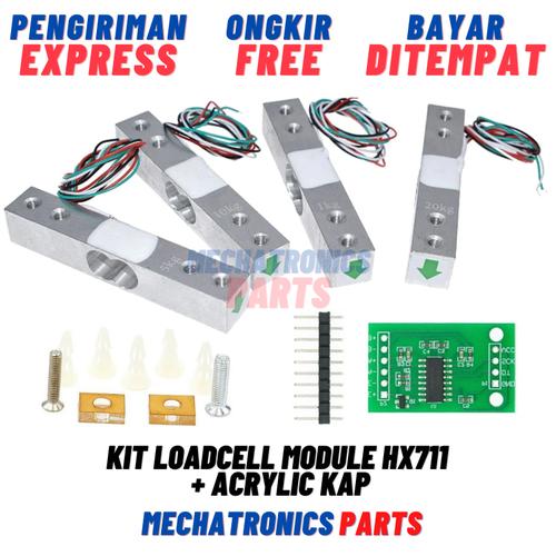 Jual KIT LOADCELL MODULE HX711 + ACRYLIC KAP - 5 Kg - Kota Bandung ...