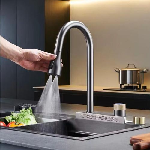 Jual Kran Sink Waterfall Panas Dingin Kran Tarik Multi Fungsi Kran ...