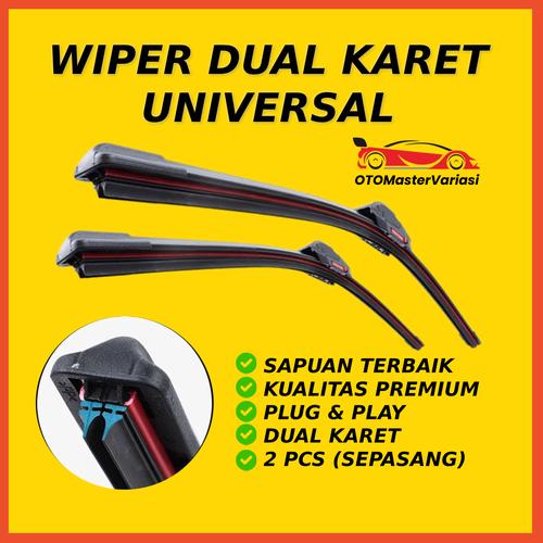 Promo Wiper Dual Karet Frameless Model Double Blade Universal Semua Mobil - avanza 2022 - Kota ...